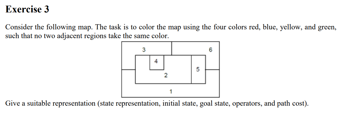 Solved Consider the following map. The task is to color the | Chegg.com
