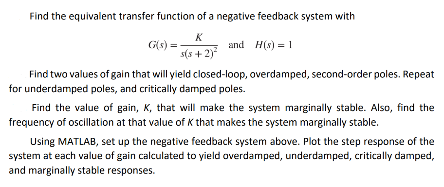 Solved Find the equivalent transfer function of a negative | Chegg.com