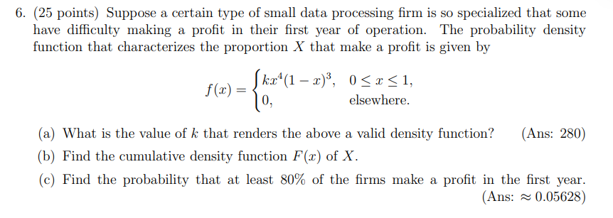 Solved 6. (25 points) Suppose a certain type of small data | Chegg.com