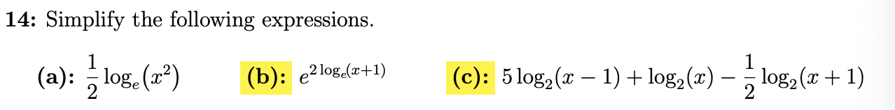 Solved 14: Simplify the following expressions. (a): | Chegg.com