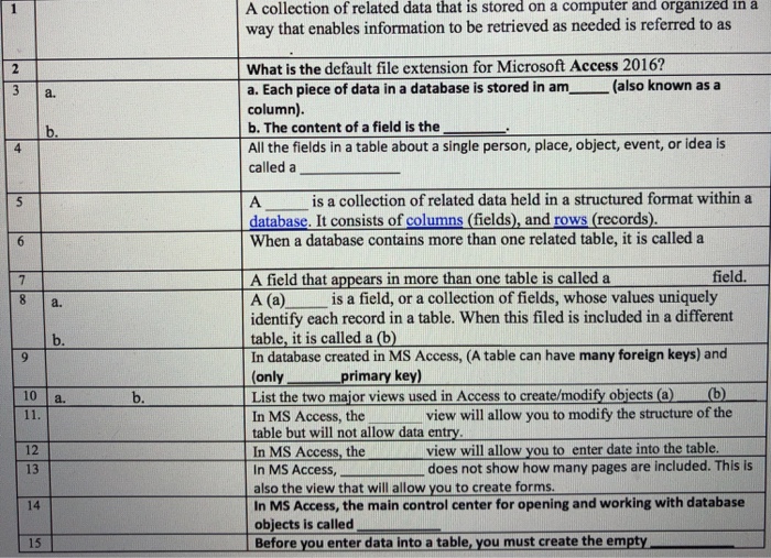 Solved A collection of related data on a computer and | Chegg.com