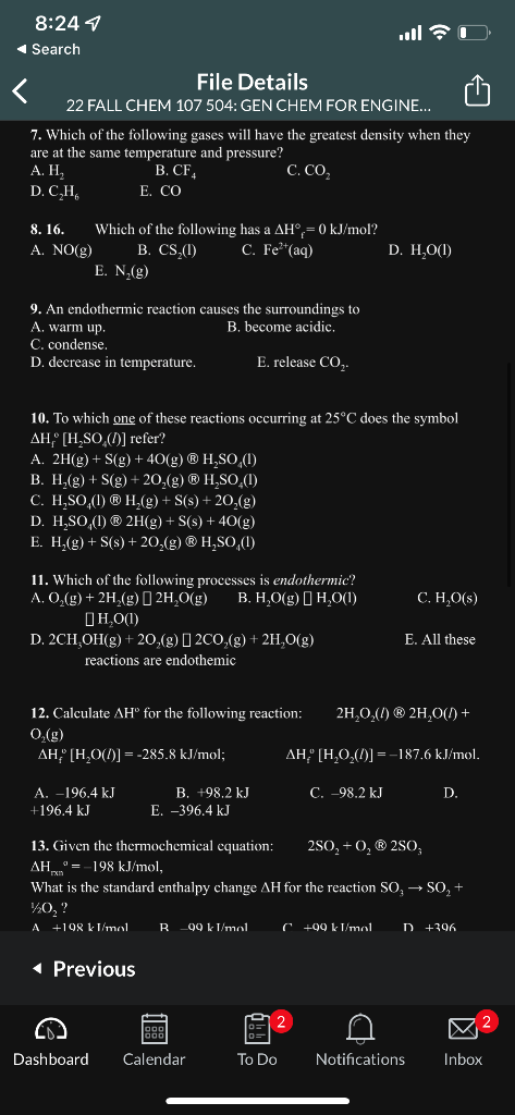 Solved 22 FALL CHEM 107 504: GEN CHEM FOR ENGINE... General | Chegg.com