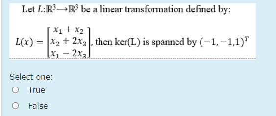 Solved Let L:R3→R3 ﻿be a linear transformation defined | Chegg.com