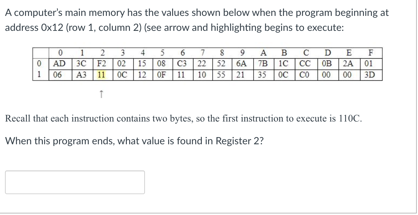 Solved What value is in register 1 after instruction 3 | Chegg.com