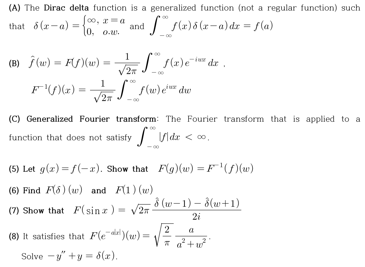 Solved that δ(x−a)={∞,0,x=ao.w. and ∫−∞∞f(x)δ(x−a)dx=f(a) | Chegg.com