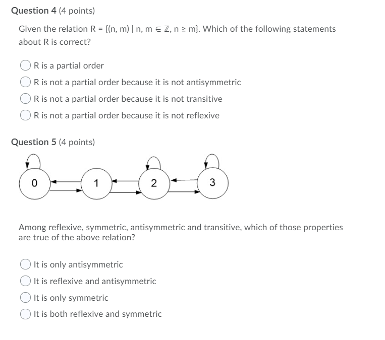 Solved Question 1 (4 points) Which of the following | Chegg.com
