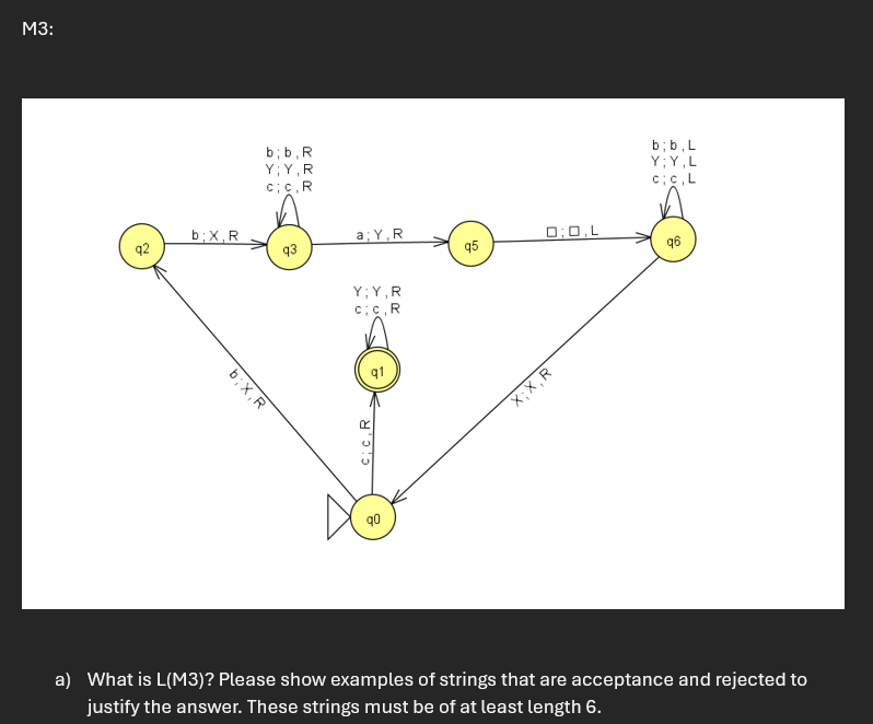 a) ﻿What is L(M3) ? ﻿Please show examples of strings | Chegg.com