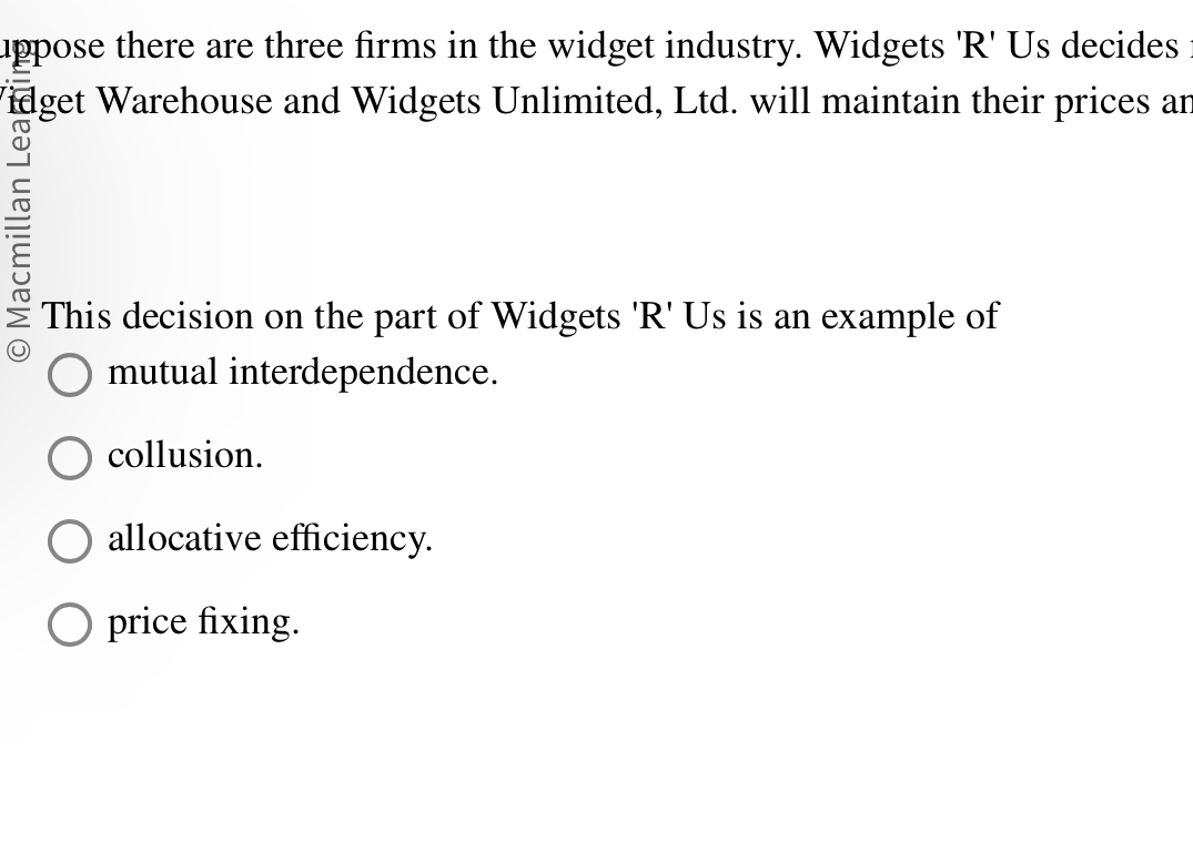 Solved uppose there are three firms in the widget industry. | Chegg.com
