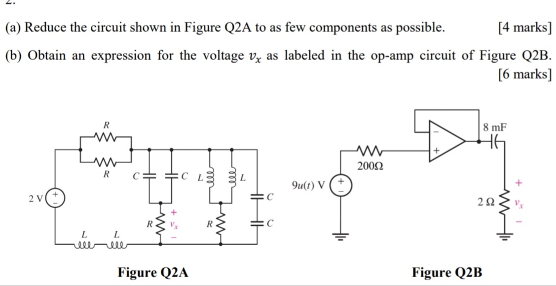 Solved (a) Reduce the circuit shown in Figure Q2A to as few | Chegg.com