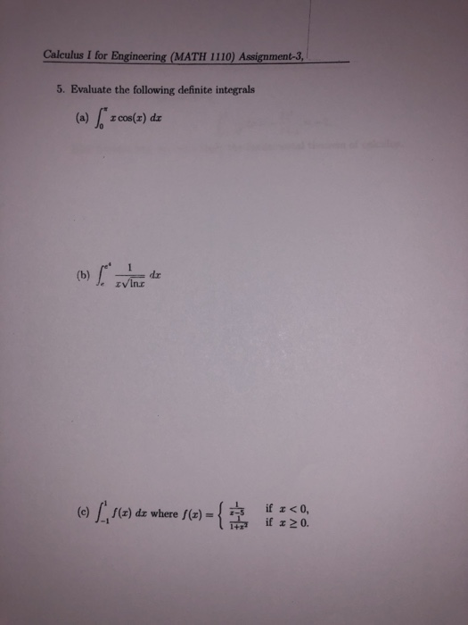 Solved Calculus I for Engineering MATH 1110) Assignment-3 | Chegg.com