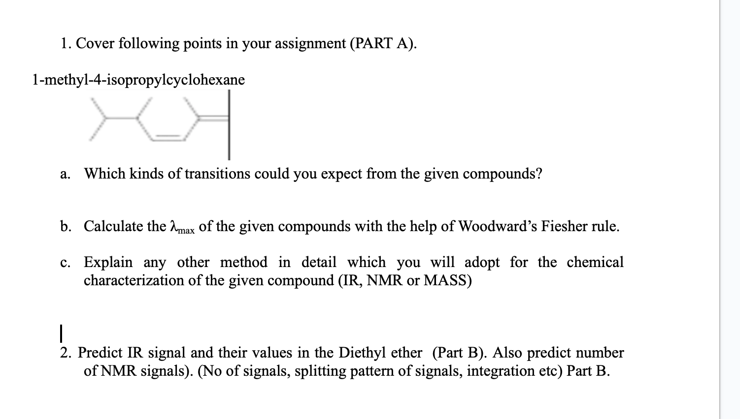Solved 1. Cover following points in your assignment (PART | Chegg.com