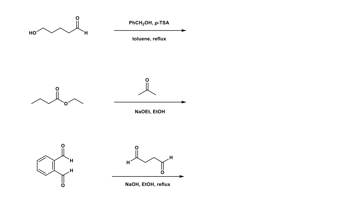 Solved toluene, reflux NaOEt, EtOH NaOH,EtOH, reflux | Chegg.com