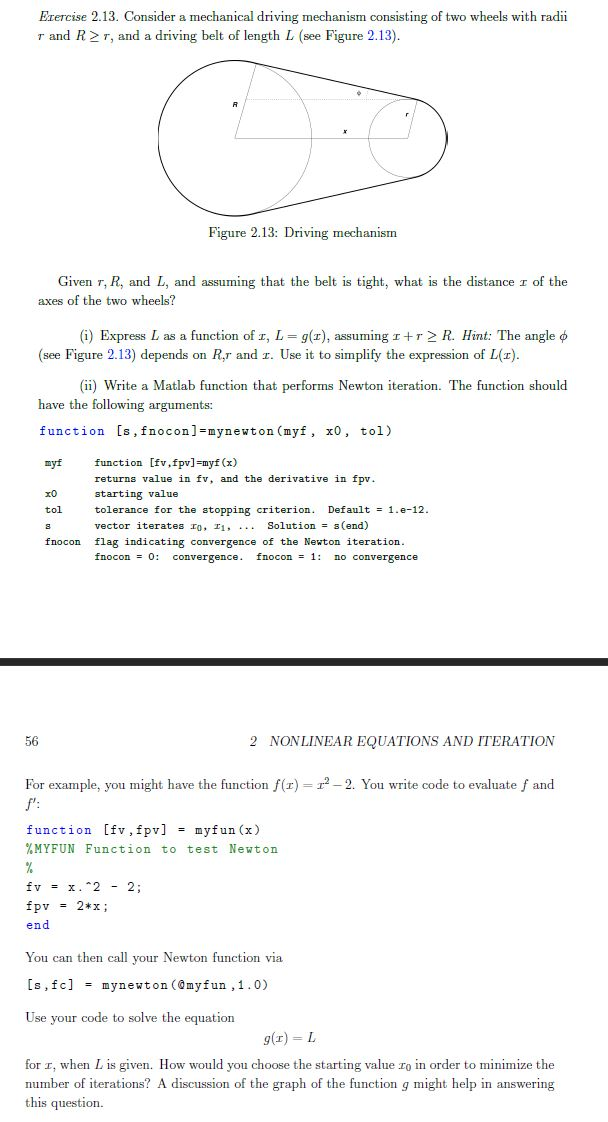 Solved I have to find L= g(x) using newton Iteration method | Chegg.com