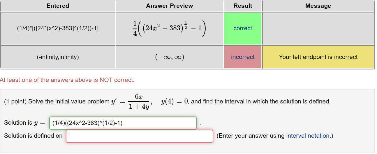 Solved Entered Answer Preview Result Message | Chegg.com