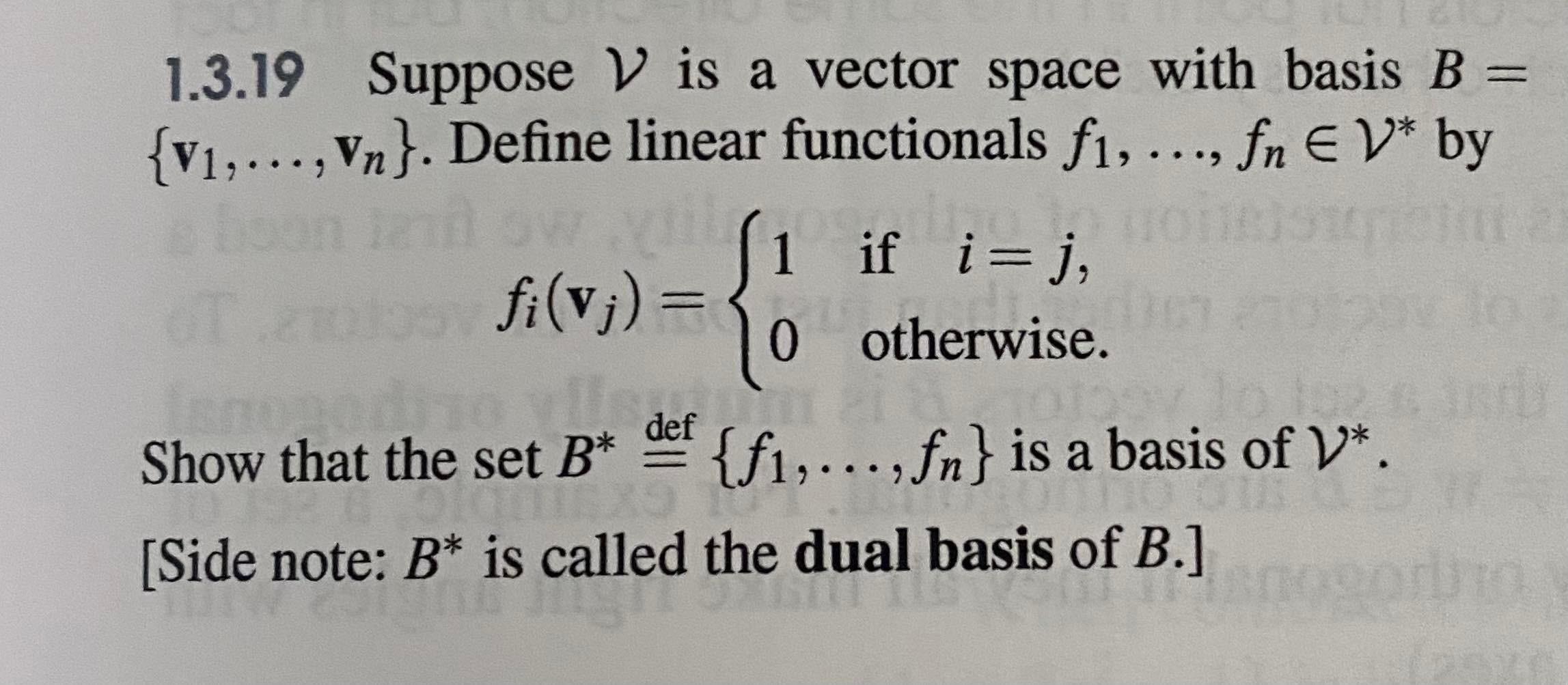 Solved = 1.3.19 Suppose V is a vector space with basis B = | Chegg.com