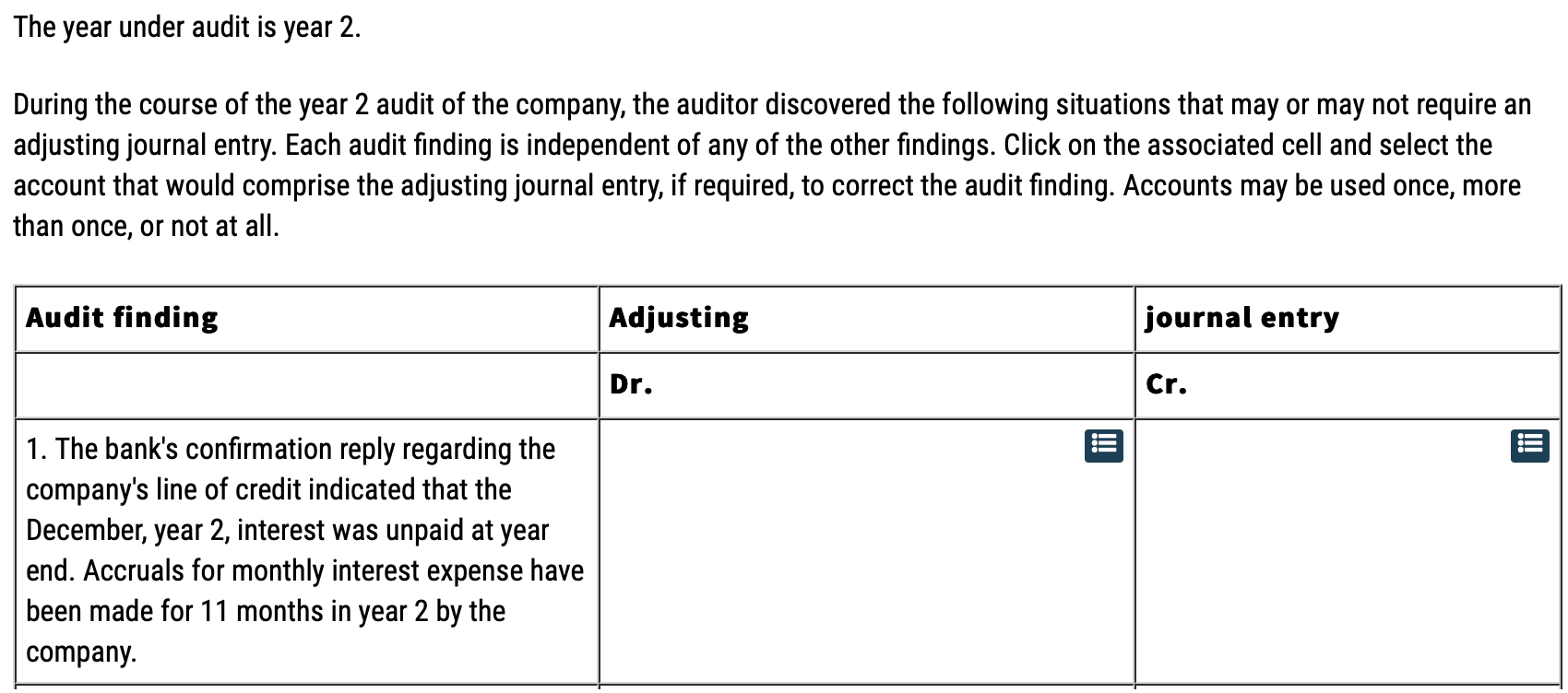 Solved The year under audit is year 2 . During the course of | Chegg.com