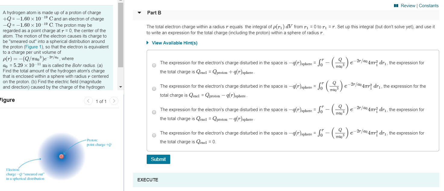 Solved Review Constants Part B The total electron charge | Chegg.com