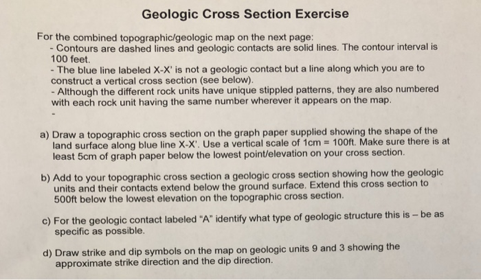 Geologic Cross Section Exercise For the combined | Chegg.com