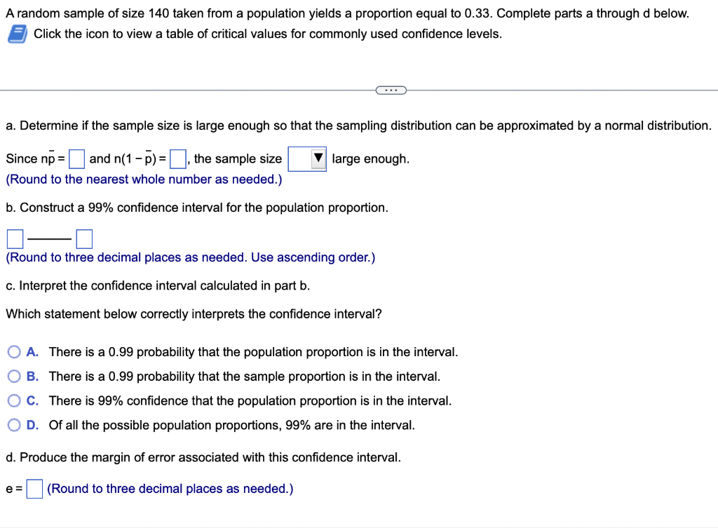 Solved Critical Values for Commonly Used Confidence LevelsA | Chegg.com