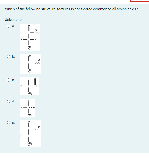 Solved Which of the following structural features is | Chegg.com