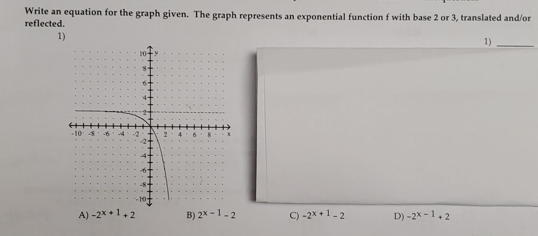 Solved Write an equation for the graph given. The graph | Chegg.com