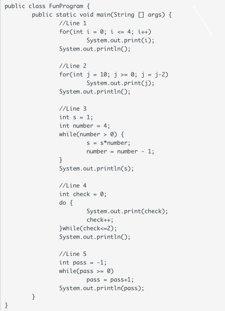 Solved Given the code below, show what is printed for each | Chegg.com