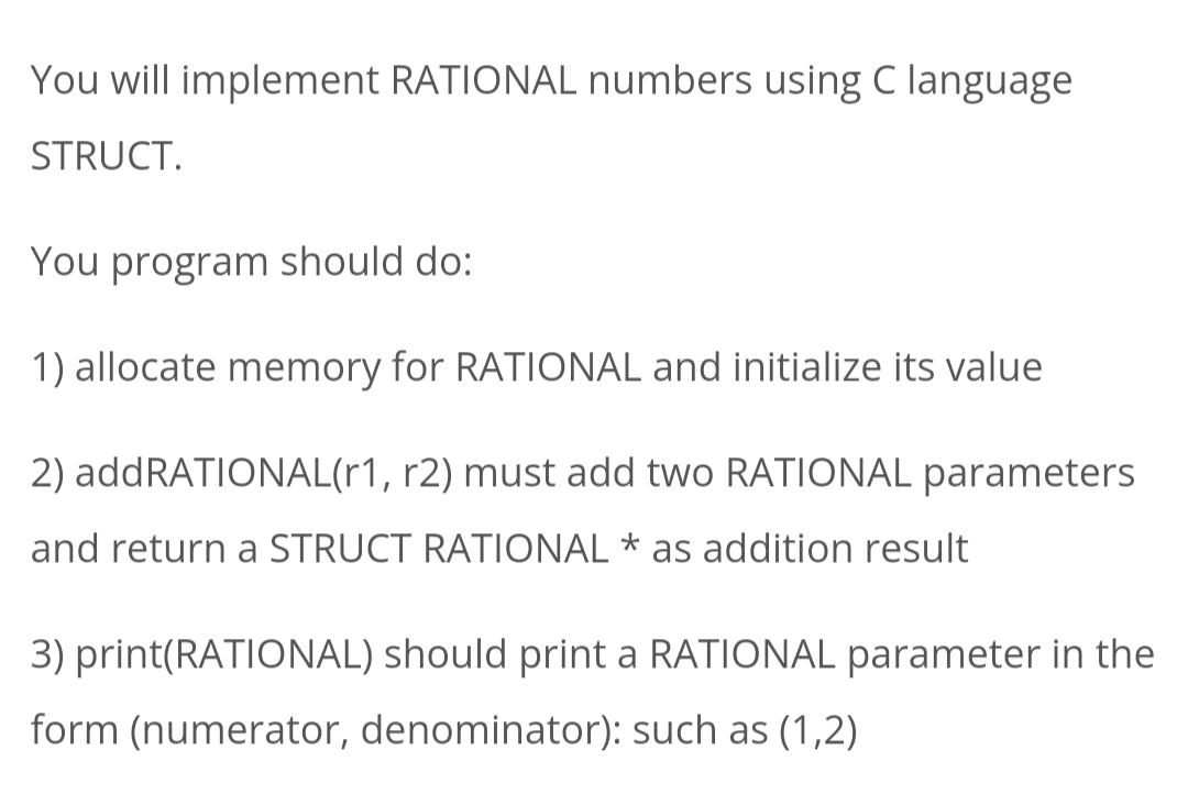 Solved Write a c program use pointer. typedef struct{ } | Chegg.com