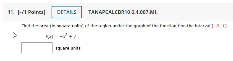 Solved Find the area (in square units) of the region under | Chegg.com