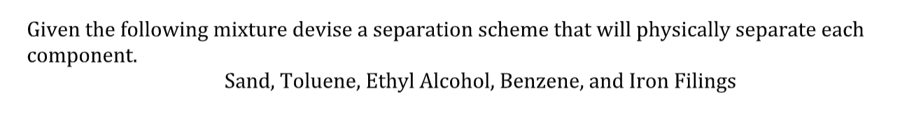 Solved Given the following mixture devise a separation | Chegg.com