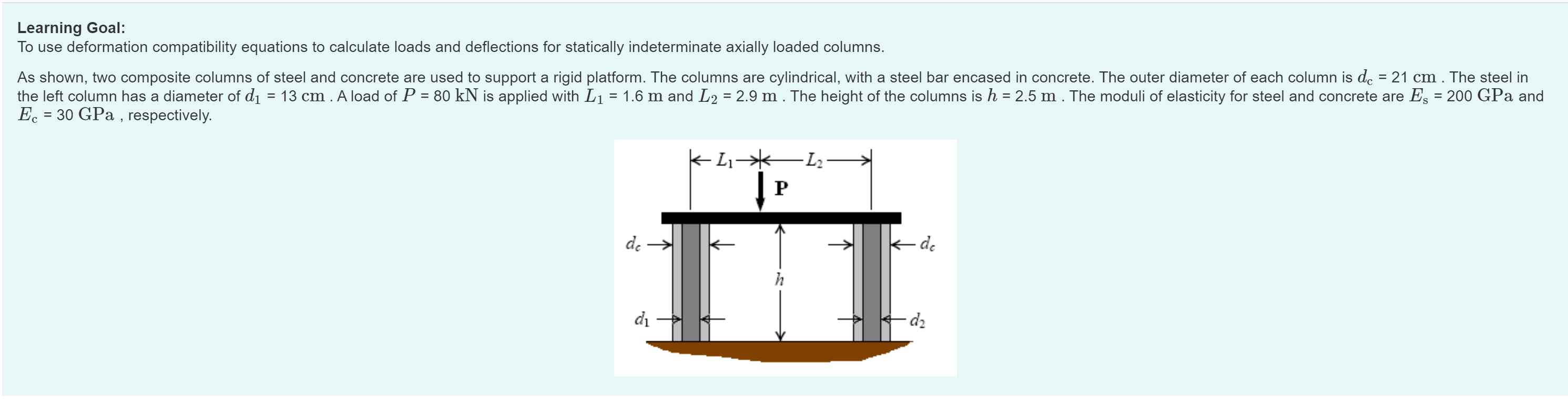 [Solved]: Learning Goal: To use deformation compatibility e