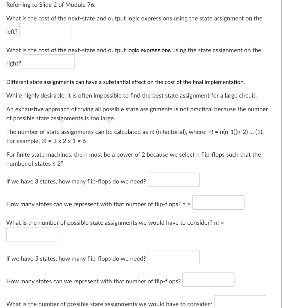 Solved Referring to Slide 2 of Module 76 : What is the cost | Chegg.com