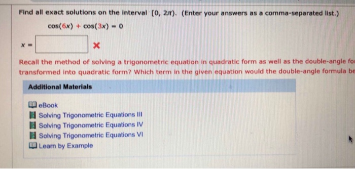 Solved Find all exact solutions on the interval [0, 2π). | Chegg.com