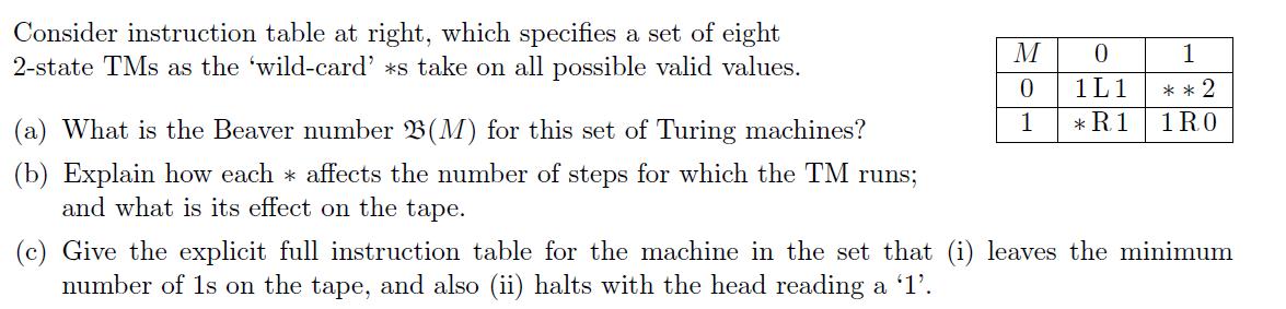 Solved 1 1 Consider instruction table at right, which | Chegg.com