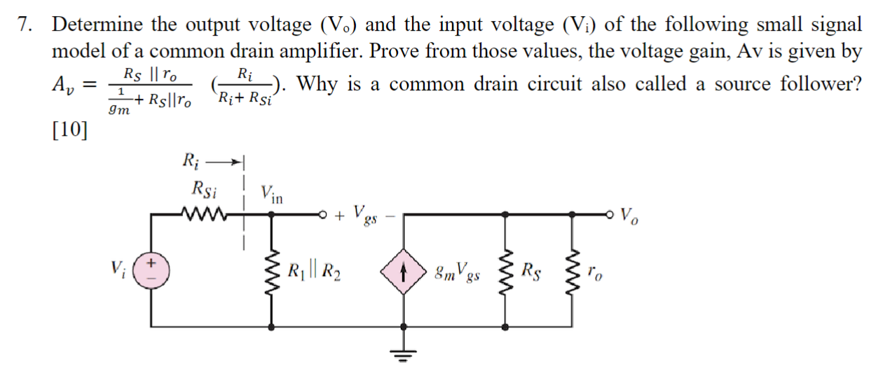 7. Determine the output voltage (Vo) and the input | Chegg.com