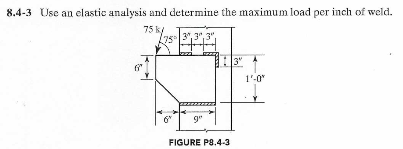 Solved 8.4-3 Use an elastic analysis and determine the | Chegg.com