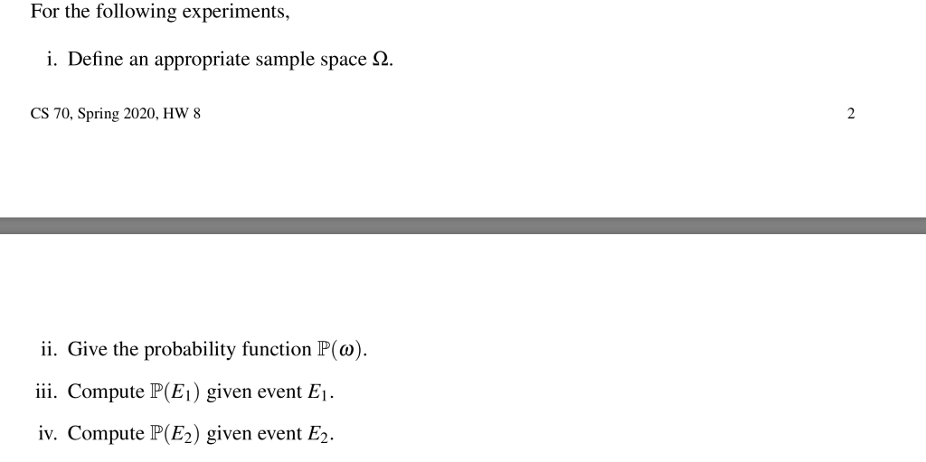 For the following experiments, i. Define an | Chegg.com