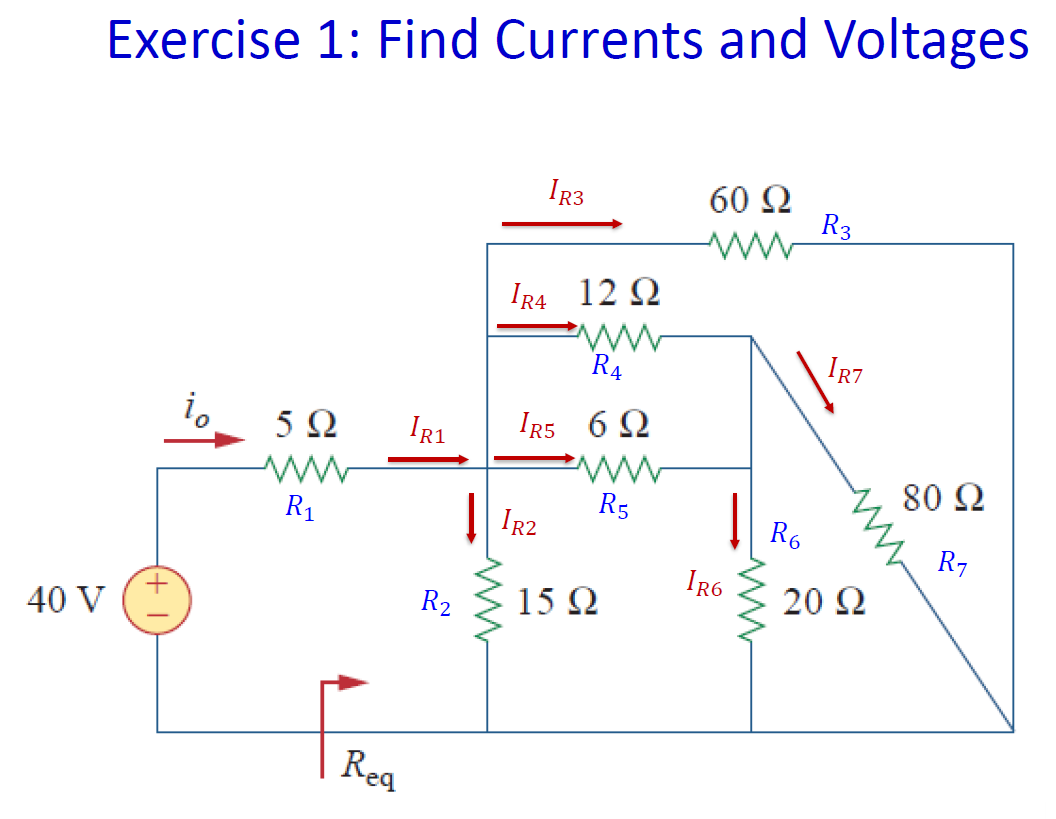 Solved Exercise 1: Find Currents and Voltages | Chegg.com