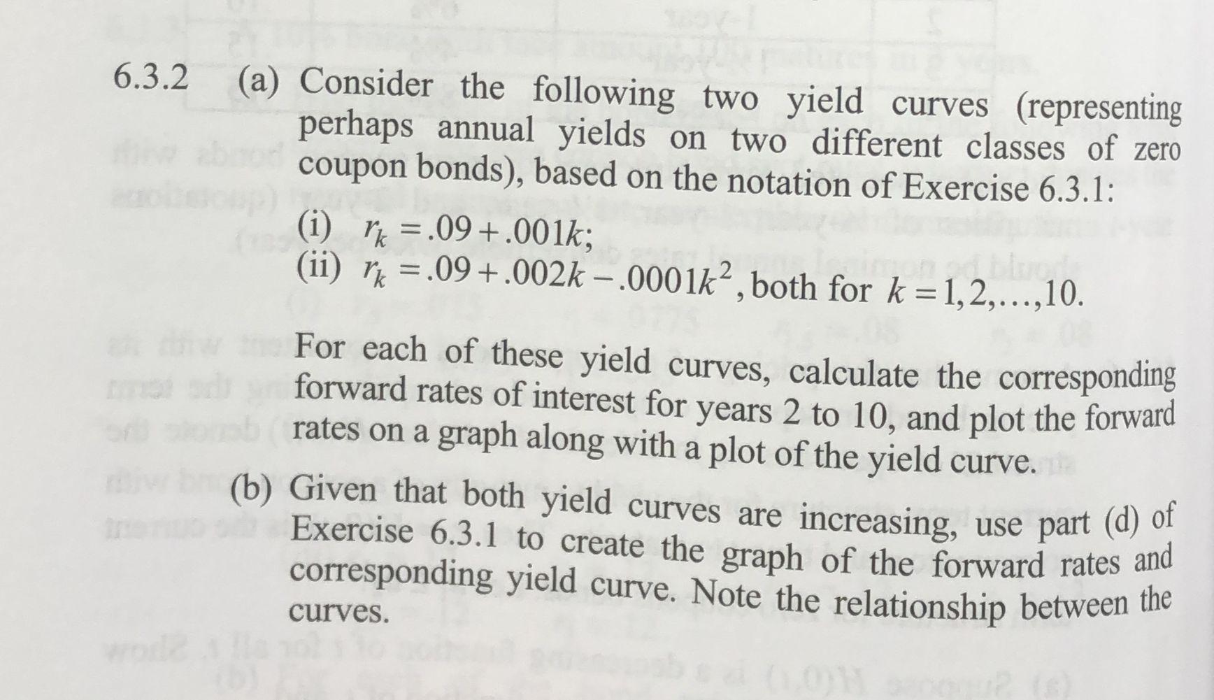 Solved (a) Consider the following two yield curves | Chegg.com