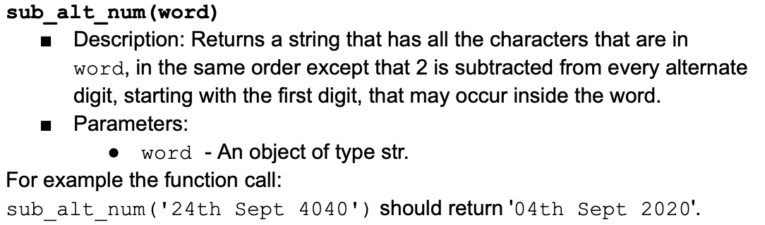 Solved sub_alt_num (word) • Description: Returns a string | Chegg.com
