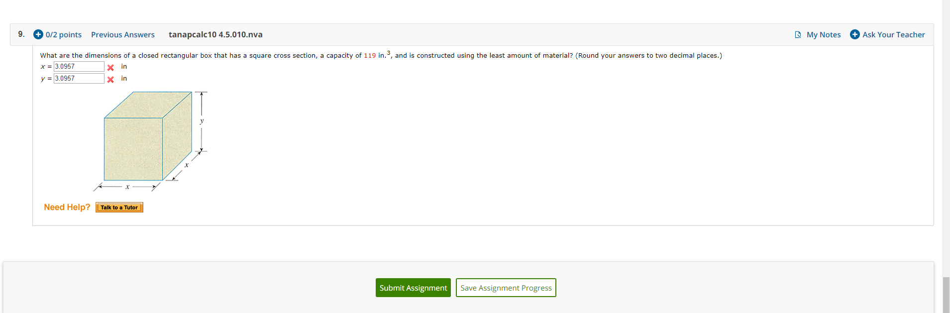 Solved QMy Notes +Ask Your Teacher 9 0/2 points Previous | Chegg.com