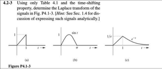 Solved 4.2-3 Using only Table 4.1 and the time-shifting | Chegg.com