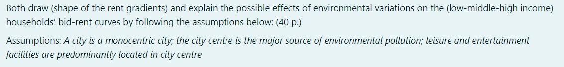 Solved Both draw (shape of the rent gradients) and explain | Chegg.com