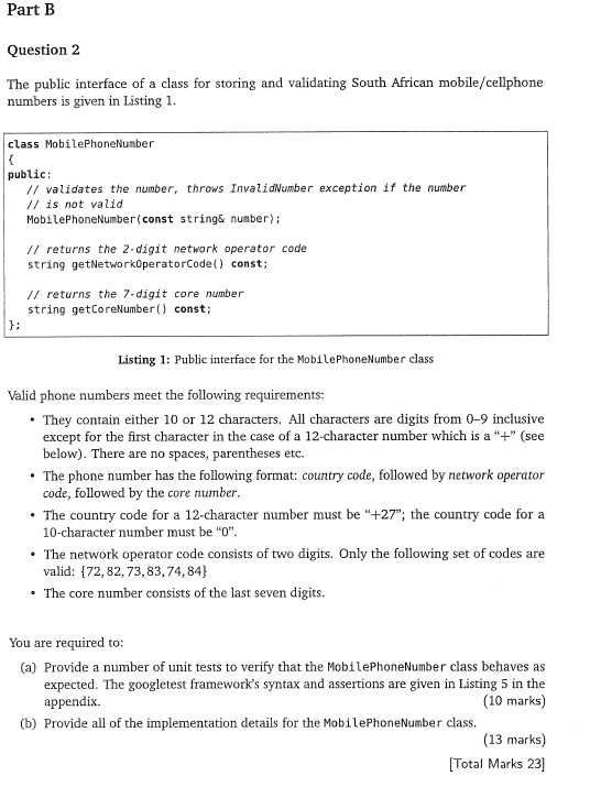 Solved The public interface of a class for storing and | Chegg.com