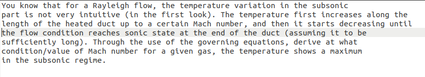 Solved You know that for a Rayleigh flow, the temperature | Chegg.com