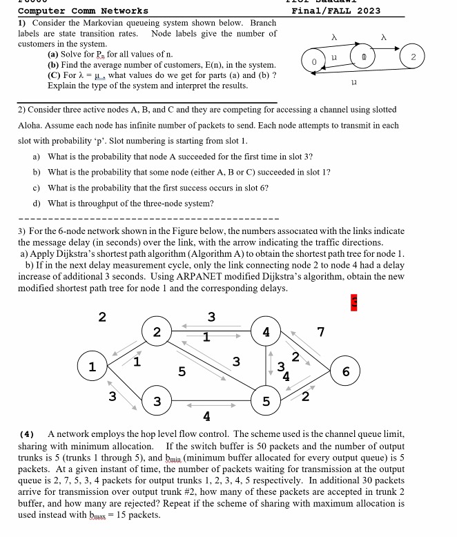 Solved Consider the Markovian queueing system shown below. | Chegg.com
