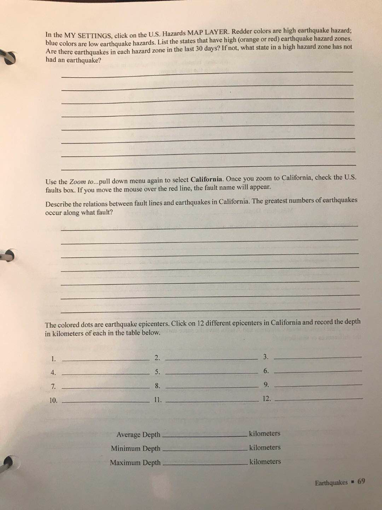 Solved Name: SID #: Lab: LAB ACTIVITY WHERE Do EARTHQUAKES | Chegg.com