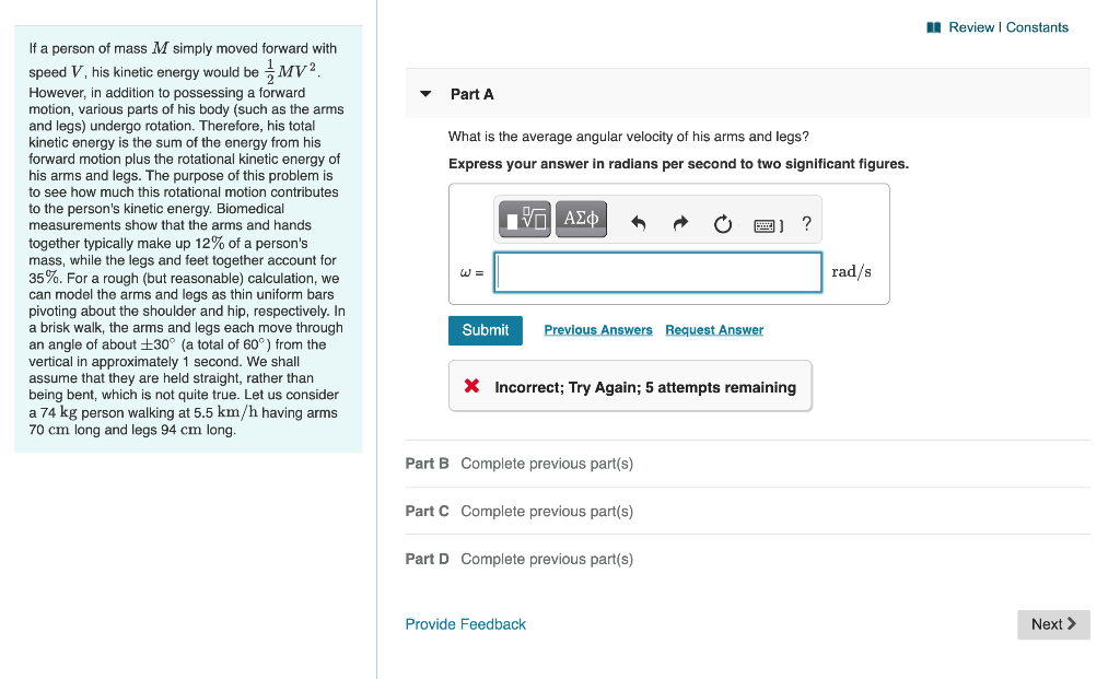Solved Review Constants Part A What is the average angular | Chegg.com