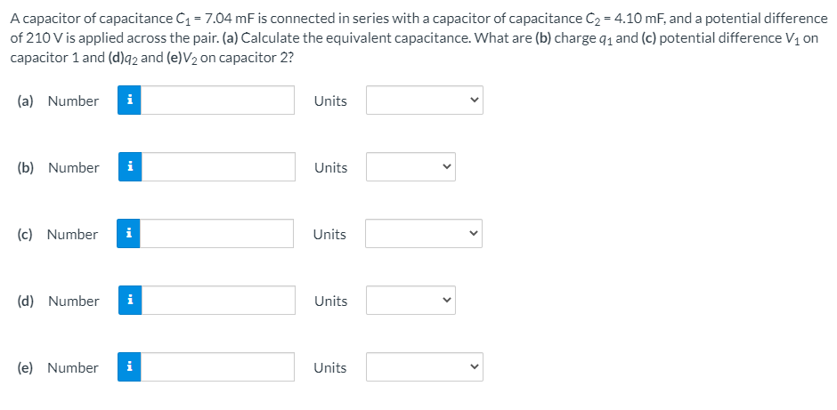 Solved A capacitor of capacitance C1 = 7.04 mF is connected | Chegg.com