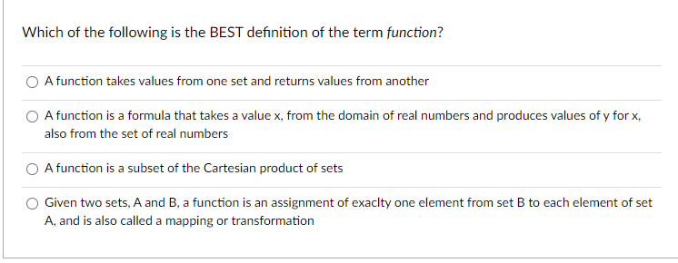 Solved Which of the following is the BEST definition of the | Chegg.com