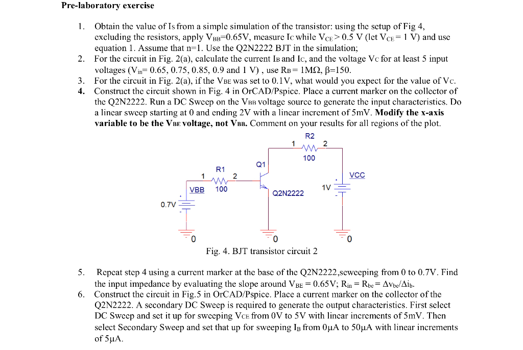 Solved Pre-laboratory exercise 1. Obtain the value of Is | Chegg.com
